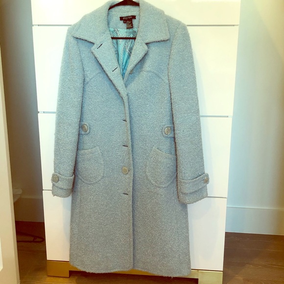 Jackets & Coats | Vintage Baby Blue Boucle Coat | Poshmark